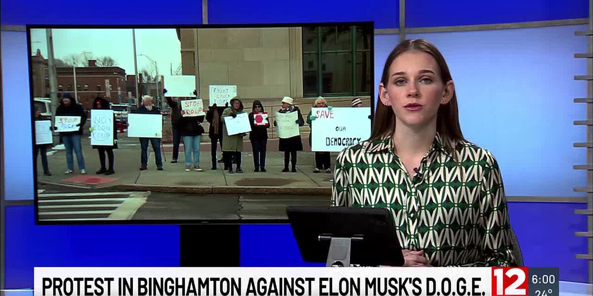 Citizens Action and Indivisible Binghamton hold protest against Elon Musk Citizens Action and Indivisible Binghamton hold protest against Elon Musk